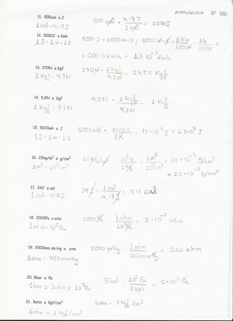 Ejercicios resueltos factores de conversión 2º ESO Ejercicios resueltos factores de conversión 2º ESO